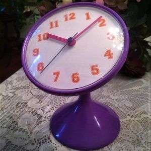 Accents | Vintage Retro Purple Pedestal Clock | Poshmark